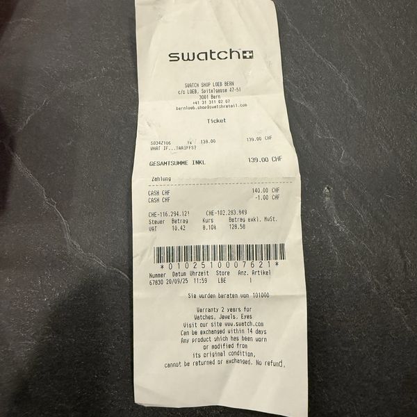 RARE Swatch What IF TARIFFS? 39% Switzerland Exclusive With Card And ...