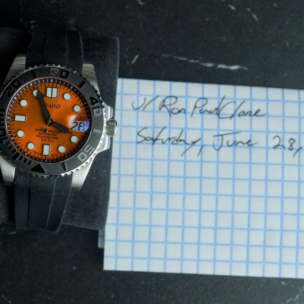 [WTS] "Seiko" mod: orange sunburst diall in a yachtmaster style case ...