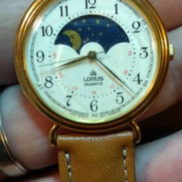 Sun Moon Phase Watch Vintage Ladies Lorus Seiko Circa 1990 New Battery ...
