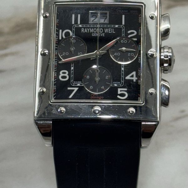 Raymond Weil 4881 Tango Black Dial Chronograph Rubber Band ...