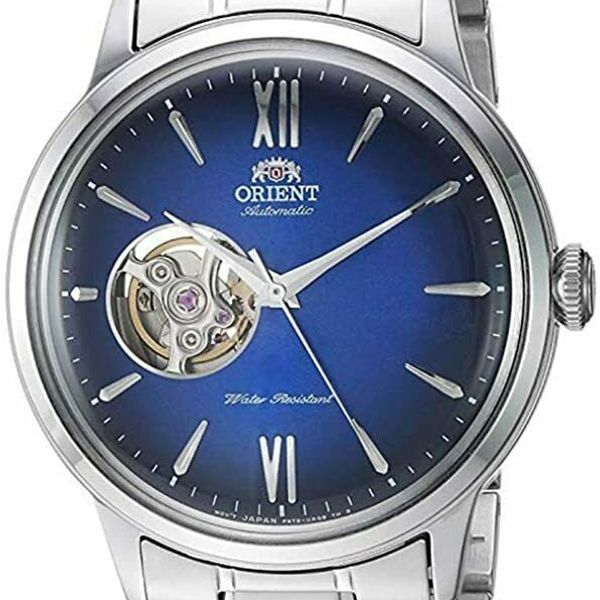 Orient Helios Open Heart RA-AG0028L10A - Blue dial, steel bracelet ...
