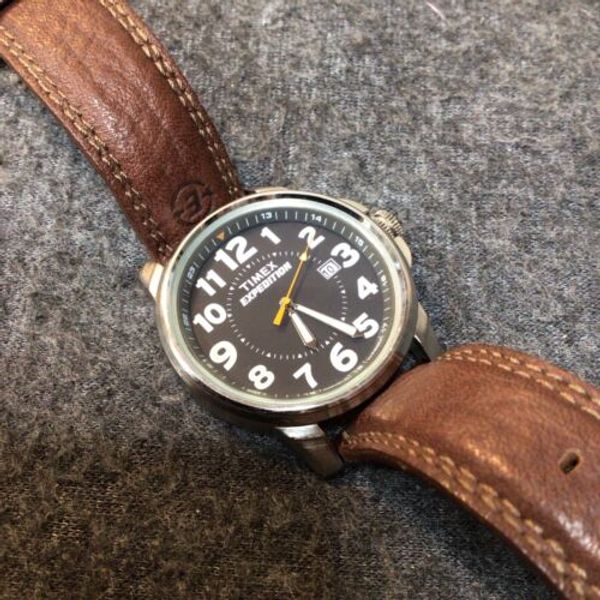 TIMEX EXPEDITION INDIGLO 905 Date Indiglo LEATHER BAND MEN'S WATCH New Battery | WatchCharts ...