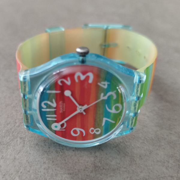 Ladies Swatch Colour The Sky Swiss Made Multi Colour Watch ...