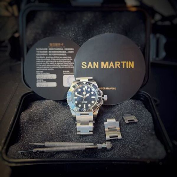 San Martin Sub Dive Watch SN0111-GA Stainless, Ceramic, Quick Adjust ...
