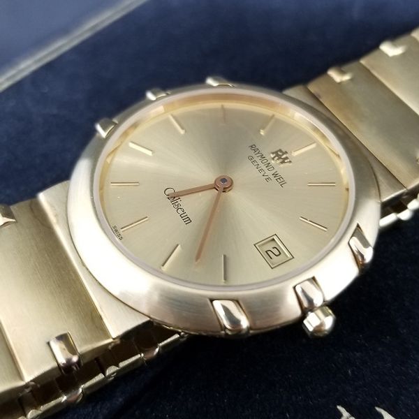 FS: Vintage Raymond Weil Coliseum 18k electroplated gold quartz ladies ...