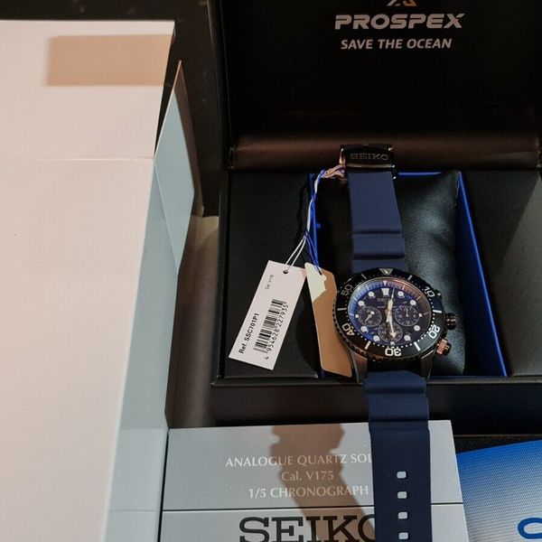 SEIKO PROSPEX SSC701P1 Special Edition Chronograph BLUE Silicone Strap ...