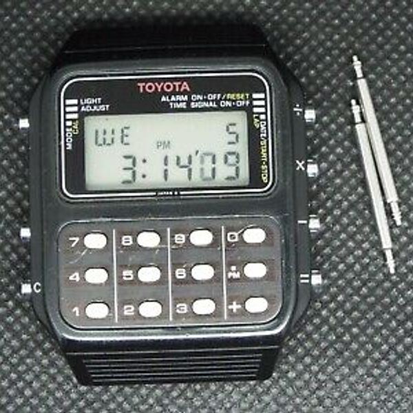 Rare CASIO Vintage Digital Watch 80s CALCULATOR CA-86 TOYOTA RETRO OLD ...