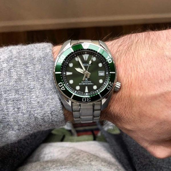 Seiko SPB103J Prospex Sumo Diver Green Hulk Wristwatch | WatchCharts ...