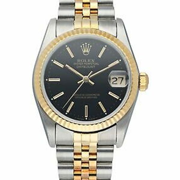 Rolex Datejust 68273 Black Dial Midsize Watch | WatchCharts Marketplace