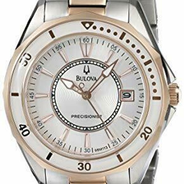 Bulova 98M113 Precisionist Silver Dial Two Tone Stainless Steel Women's ...
