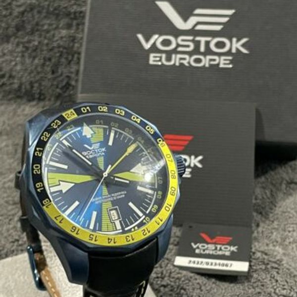 RARE! GEN 1 VOSTOK EUROPE 46MM BLUE-YELLOW RADIO ROOM VOSTOK CALIBER ...