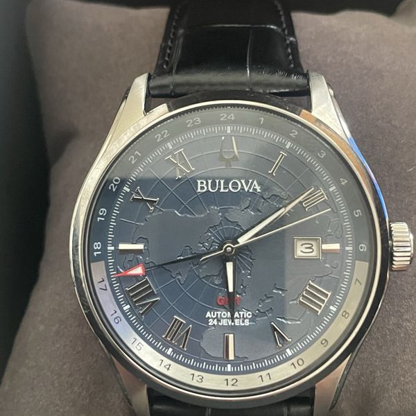 Bulova Wilton GMT (Model 96B385) â True GMT | Automatic | World Map ...