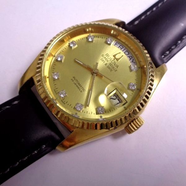 Bulova Super Seville Mens Watch Split Calendar Automatic Gold Dial ...