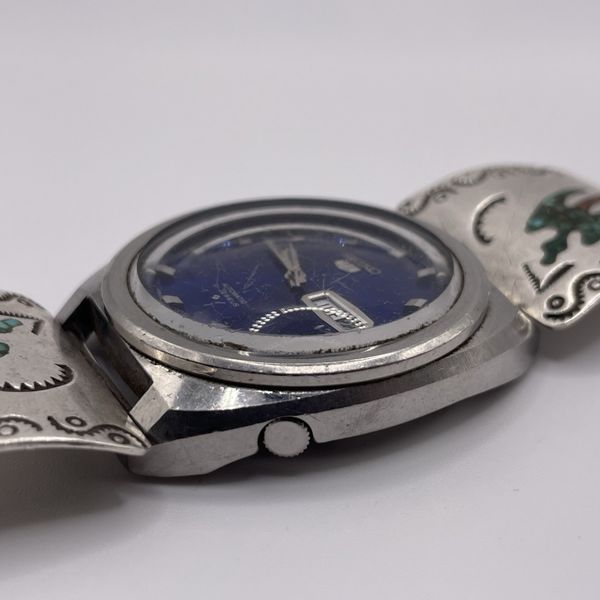 Seiko Automatic Day-Date 6119-8273 Blue Dial 21 Jewels Running ...