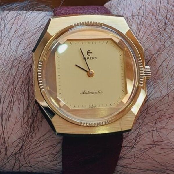 NOS Rare Vintage RADO Automatic 1970's Octagon Gold Plated 631.3173 Men ...