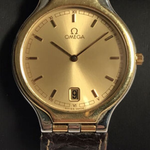 Omega De Ville Symbol Ref 196.0316 Cal 1436 18K Gold Quartz Steel ...