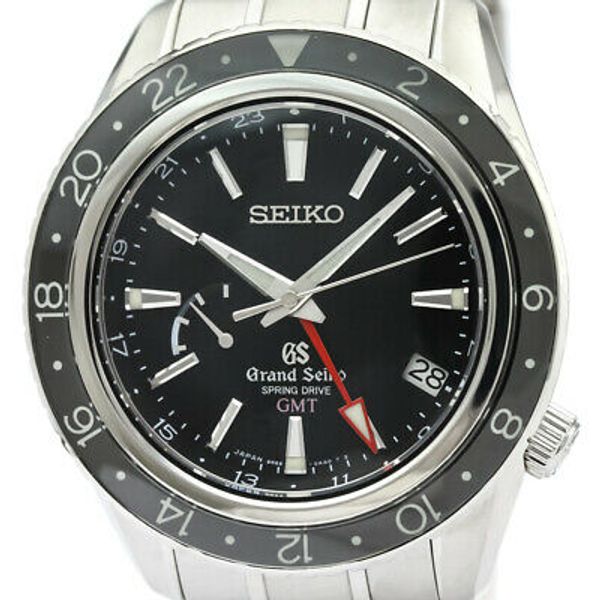 Polished GRAND SEIKO Spring Drive GMT SBGE001 Steel Watch 9R66-0AA0 ...