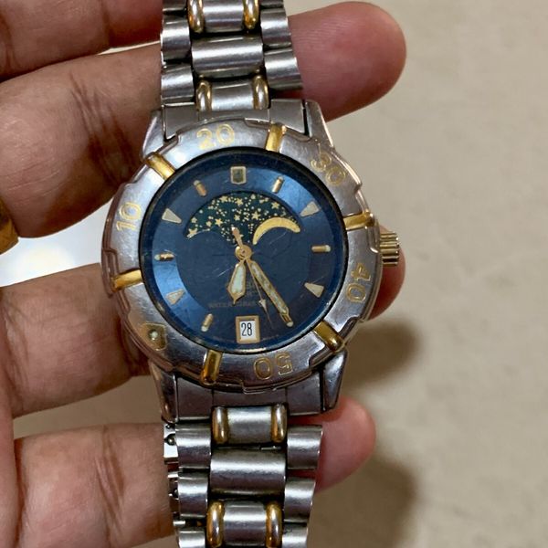 Rare! Vintage CASIO KAJIKI MD-717 Moon Black Date Men 38mm QZ Watch ...