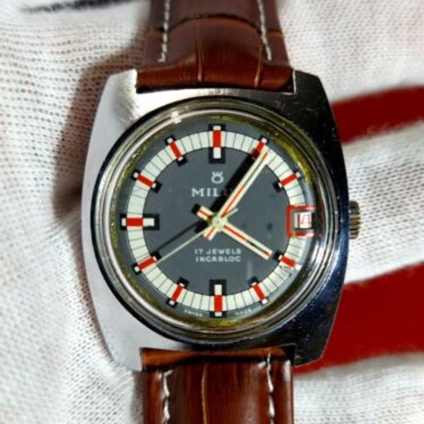 Milus Vintage Incabloc 32MM. 17 jewel Manual Movement. NO RESERVE ...
