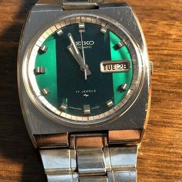 RARE SEIKO Watch 7006-6009 Two-Toned Green Dial 70's Japan - Free ...