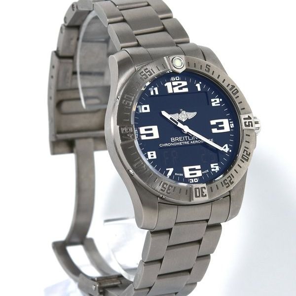 BREITLING WATCH E79363 AEROSPACE EVO BLACK DIAL QUARTZ DAY DATE ...