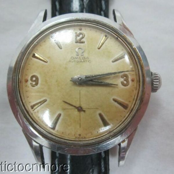 VINTAGE OMEGA AUTOMATIC cal. 490 WATCH REF FX-6040 MENS SS 1950s 34mm ...