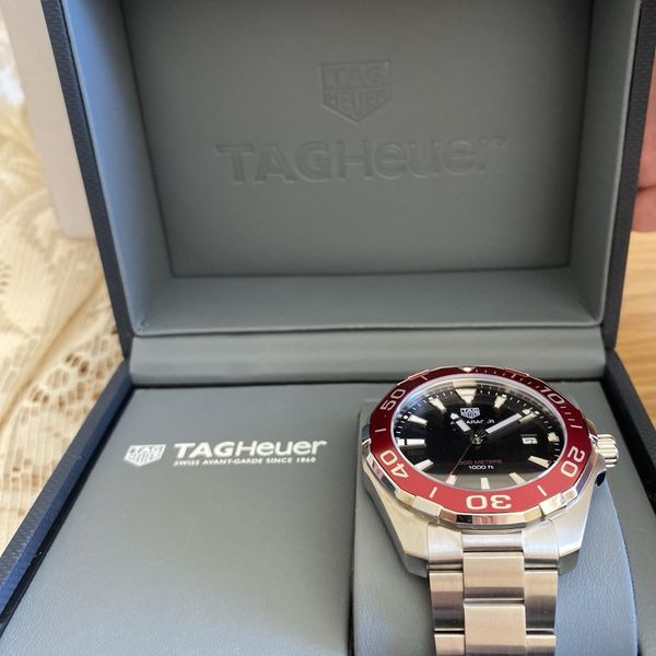 Tag Heuer Aquaracer Rare Red Bezel - Never Worn With Paperwork & Box ...