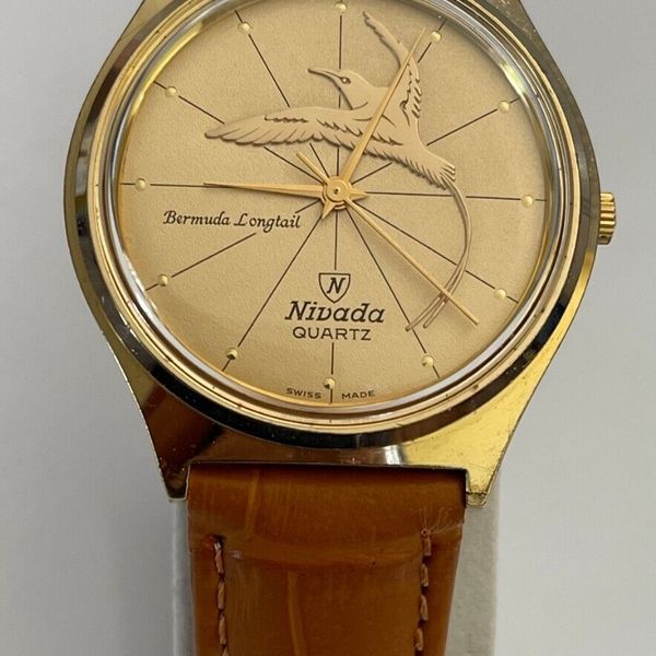 Vintage Nivada Watch Bermuda Longtail Quartz Swiss made Water resistant ...
