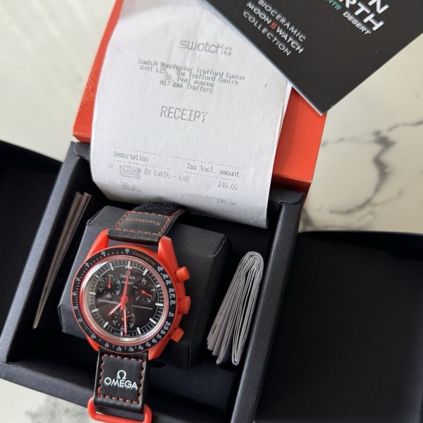 Swatch x Omega Moonswatch Mission On Earth Lava , New With Receipt ...