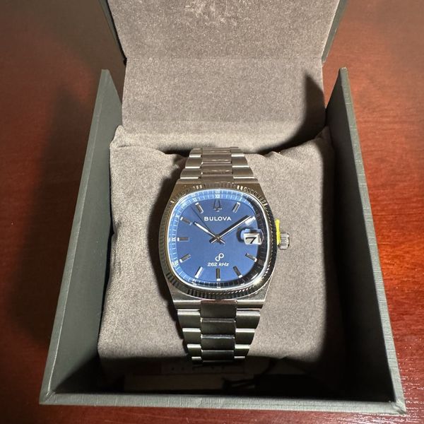 Bulova Classic Super Seville 262kHz Precisionist Blue Dial 96B440 Mens ...