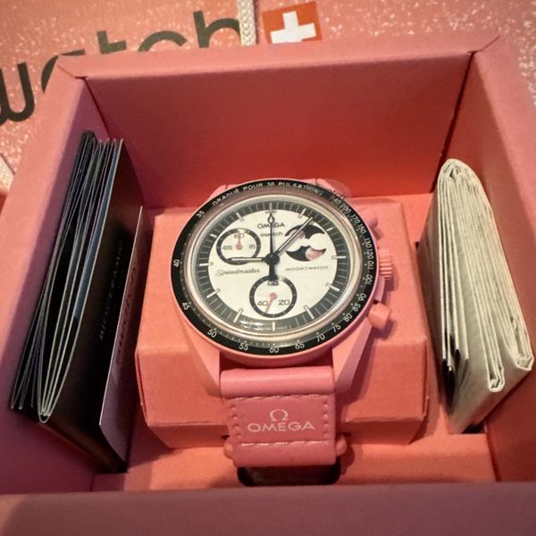 Omega X Swatch Moonswatch Missione alle Fasi Lunari Rosa | Ricevuta ...