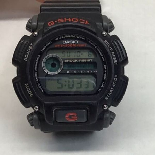 Casio G-SHOCK DW9052 3232 Black Resin Digital WR 24Hr Night Light 43mm ...