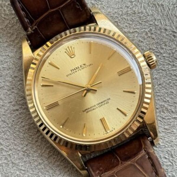 Vintage Rolex 1968 Ref. 1013 Menâ s Oyster Perpetual 18k Yellow Gold ...