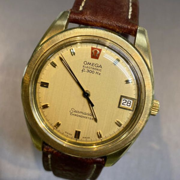 Omega F300 Hz Seamaster Gold Capped 14k Electronic Chronometer ...