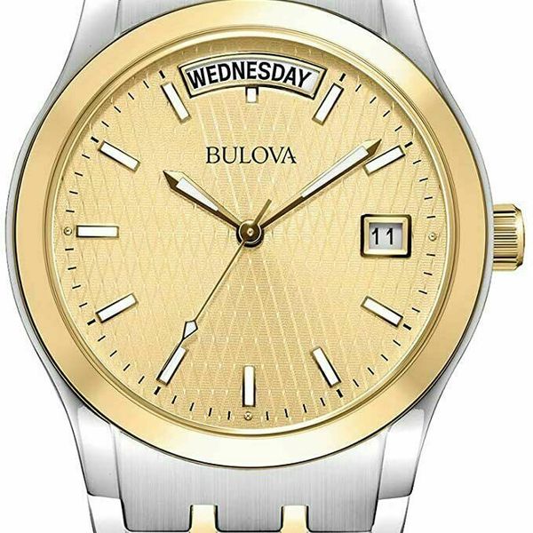 Bulova Quartz 98C60 Champagne Dial Two-tone Stainless Steel Bracelet ...