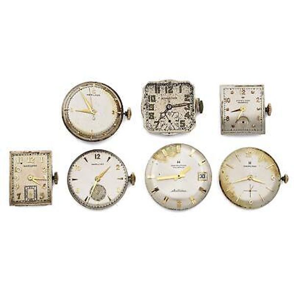 Lot of 7 Vintage Hamilton Men's Hand Wind Watch Movements | WatchCharts ...