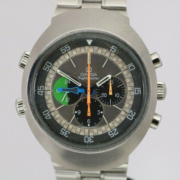 Omega Flightmaster Vintage Chronograph GMT Watch Circa 1970s Ref 145. ...