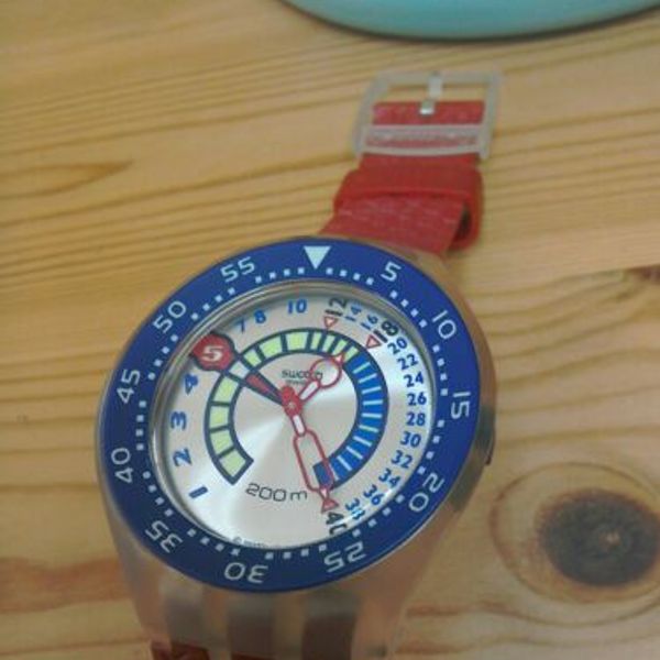 Swatch Fun Scuba Watch Red Scale Tuna SUGK102 | WatchCharts Marketplace