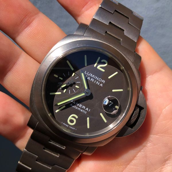 Panerai Luminor Marina PAM 296 44mm Titanium Tobacco Brown Automatic ...