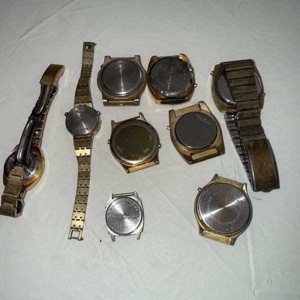 Lot Of 8 Red Led Watches Not Working For Parts Repair Benrus ...