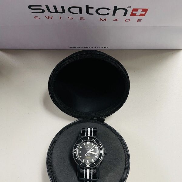 Blancpain X Swatch Ocean of Storms Fifty Fathoms Watch AUTHENTIC With ...
