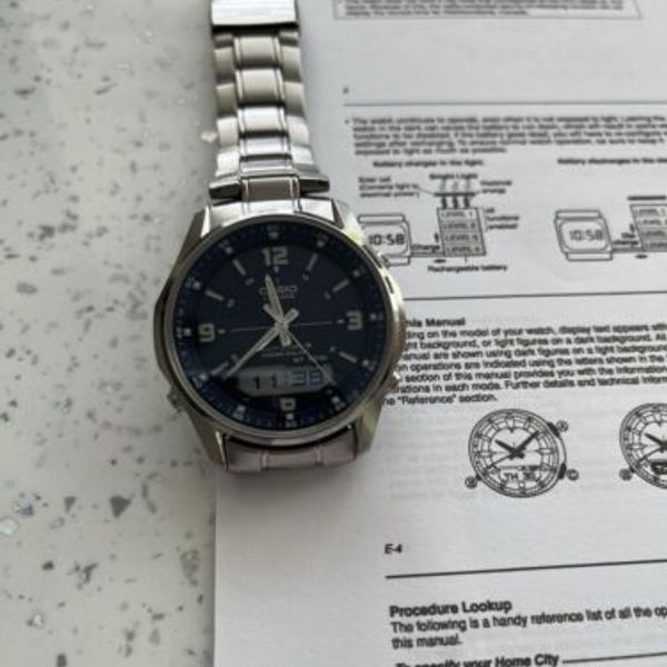 CASIO Lineage- Multi Band 5 Tough Solar Titanium Watch LCW-M100DSE ...