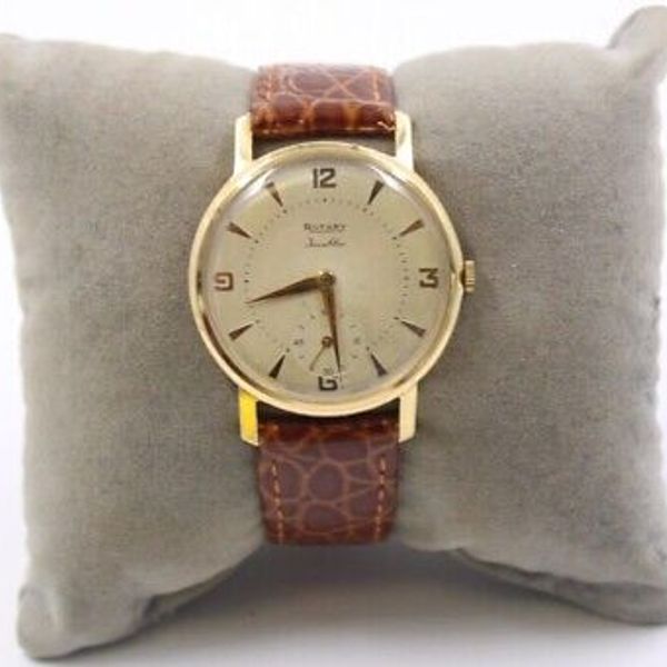 Vintage ROTARY Incabloc Gold Toned Swiss Made Mechanical Wristwatch ...