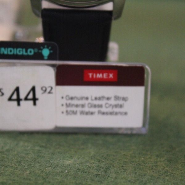 Timex TW2V21200, Men's Easy Reader Black Leather Watch, Indiglo, 43MM ...