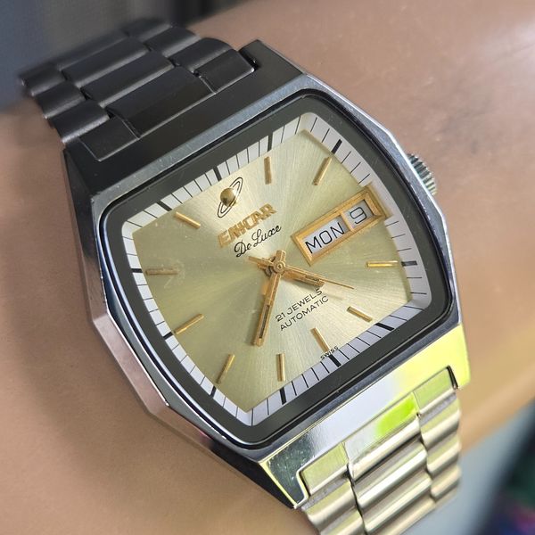 Vintage ENICAR DeLuxe men's automatic watch AR-2158 21Jewels swiss made ...