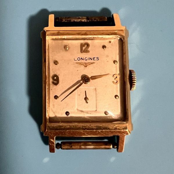 Vintage Longines Men's Watch 14K Solid Gold Swiss Wind Up Sub Dial 25mm ...
