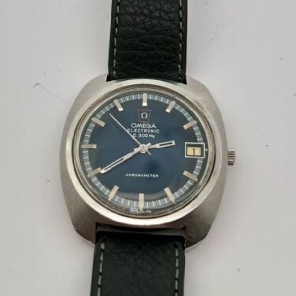 Omega Electronic f300Hz Chronometer Blue Dial Stainless Steel 38mm ...