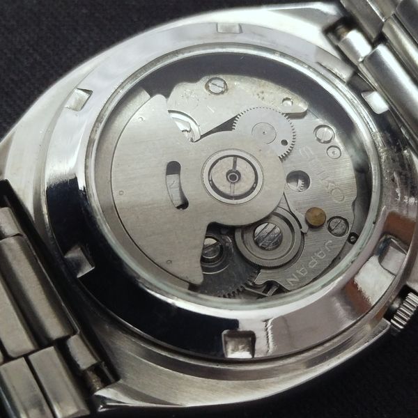Vintage Seiko 5 Automatic Mens Watch Black 24 Hours Dial Transparent ...