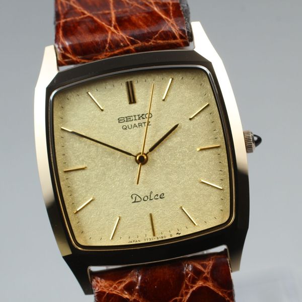 [N MINT] Vintage Seiko Dolce 7731-5160 Men's Quartz Gold Dial Watch From JAPAN | WatchCharts ...