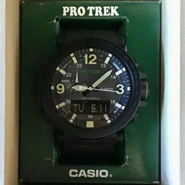 Casio Pro Trek Solar Triple Sensor Black Watch PRG-600Y-1 | WatchCharts Marketplace
